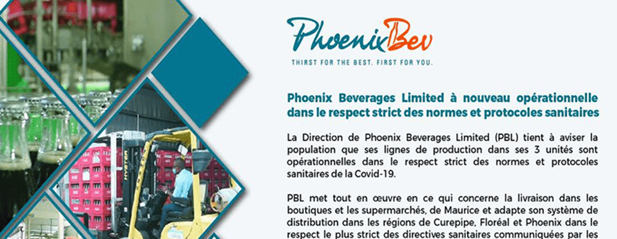 Phoenix Beverages Limited à nouveau opérationnelle dans le respect ...